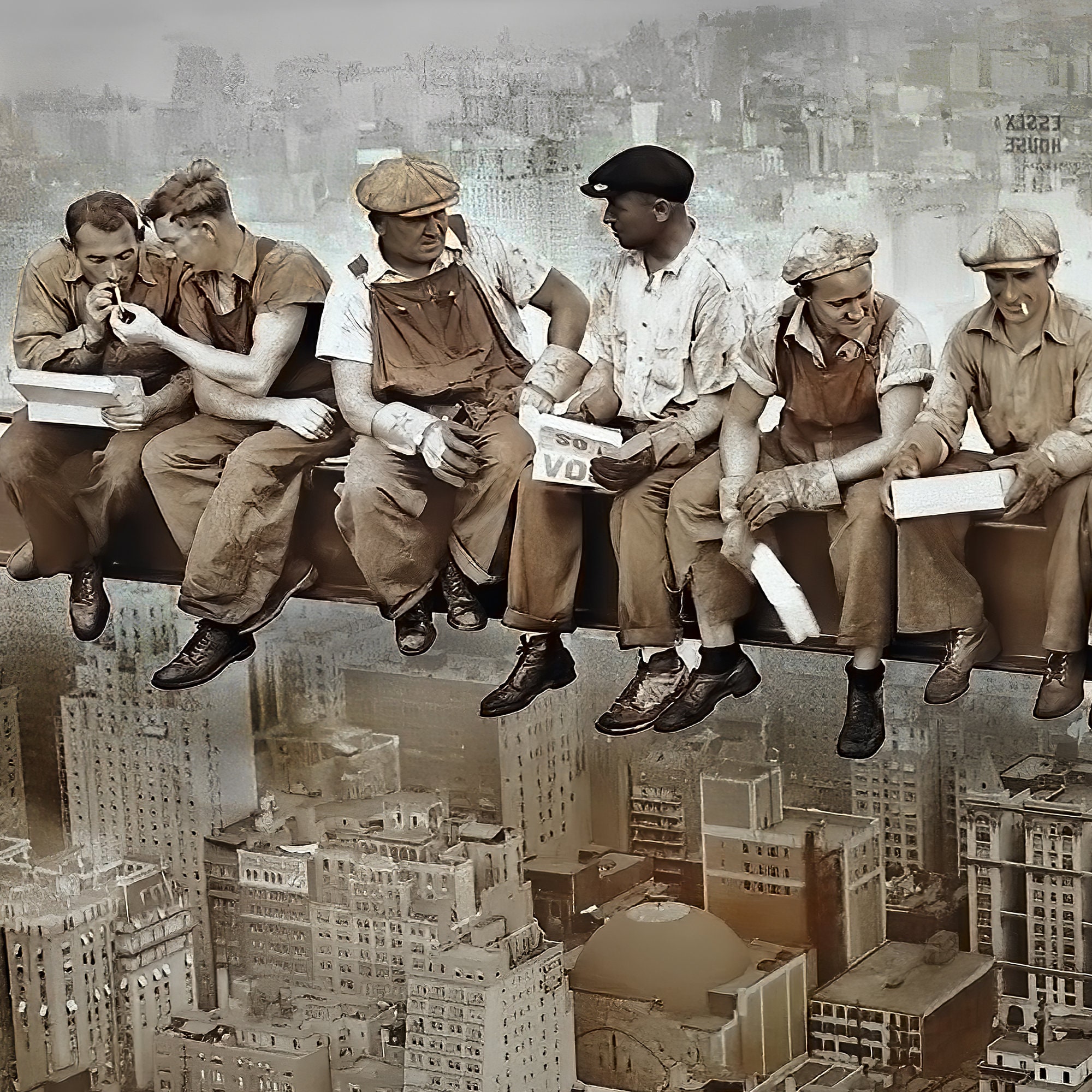 1932 Lunch Atop A Skyscraper Colorized New York Construction - Etsy