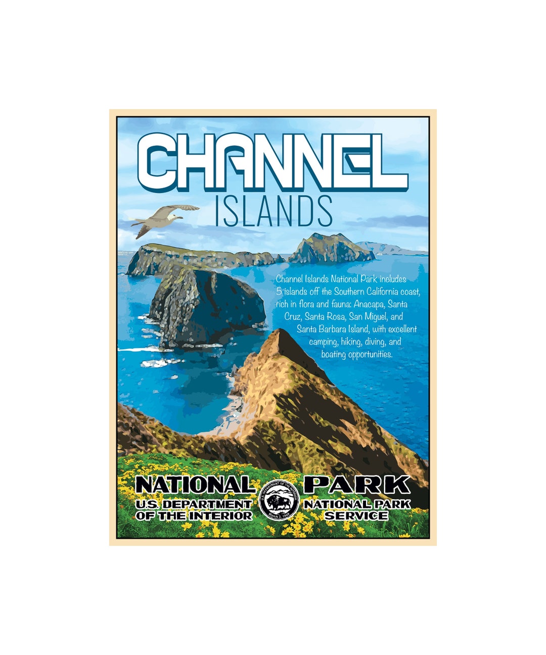 Channel Islands National Park California Travel Poster National Park ...