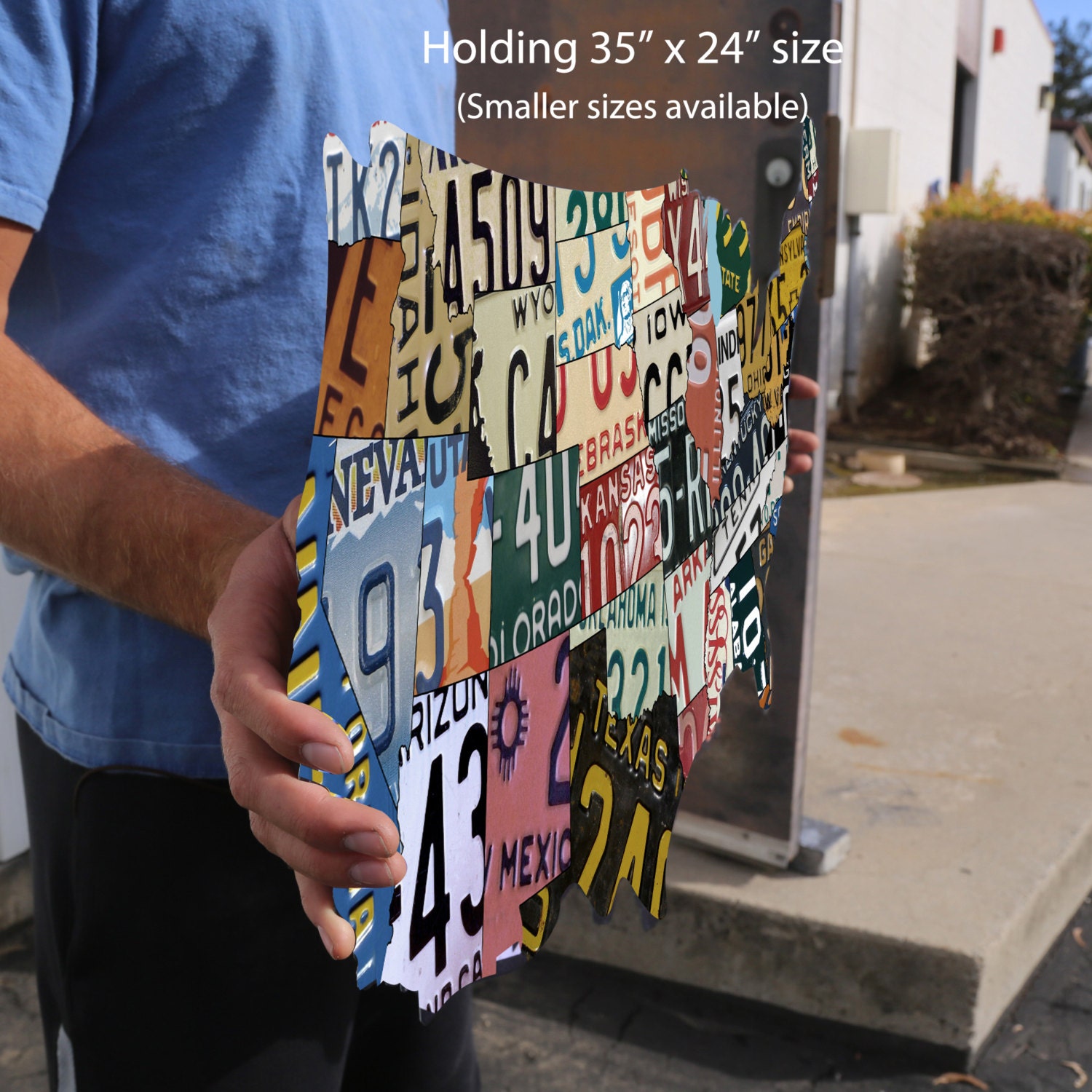 Custom Plasma Cut Wall Art License Plate USA Map Sign Fun - Etsy