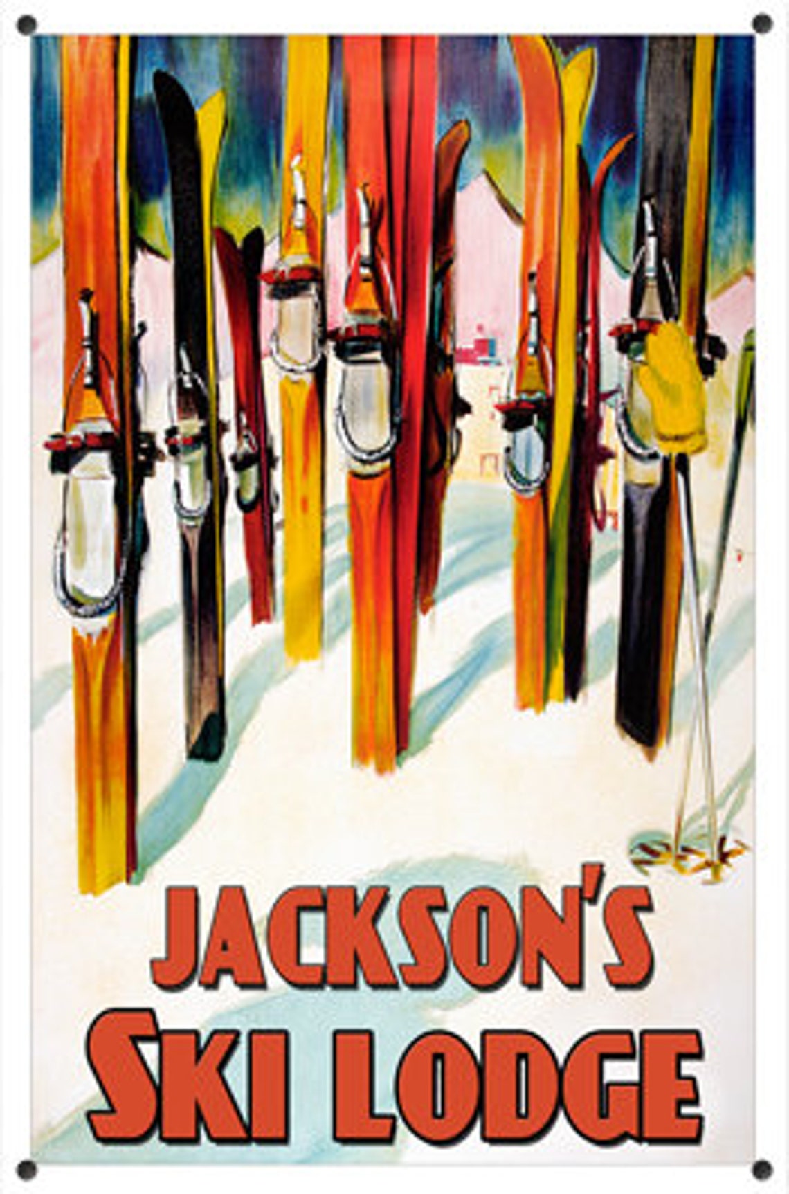 Personalized Ski Lodge Metal Sign Rustic Antique Custom Name - Etsy