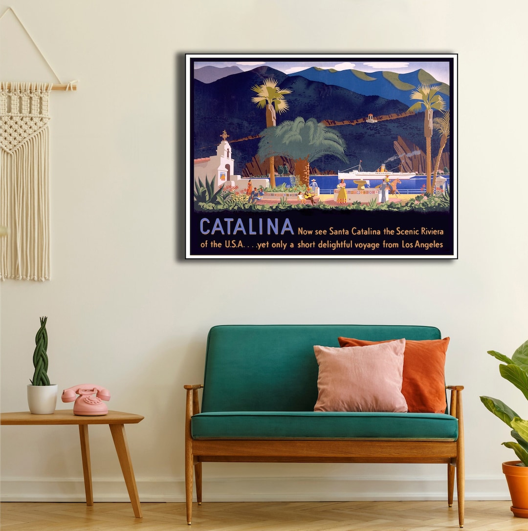 CATALINA ISLAND Travel Poster, Santa Catalina California Poster, Scenic ...