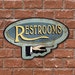 Handcrafted Vintage Restroom Pointing Hand Aluminum Sign Left or Right ...