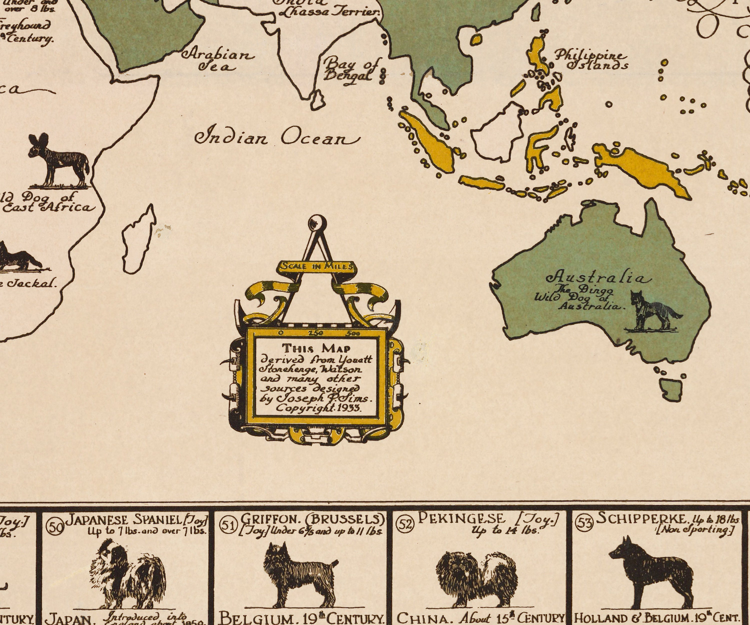 1935 Dog Map of the World Dog Breeds Print Dog Breeds Origin - Etsy