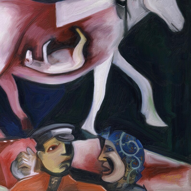 Marc Chagall - 1912 the Drover, the Cattle Dealer Painting Print ...