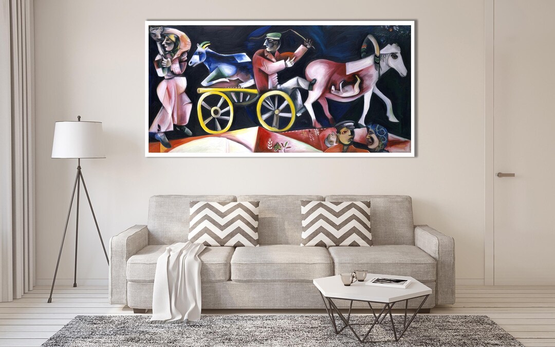 Marc Chagall - 1912 the Drover, the Cattle Dealer Painting Print ...