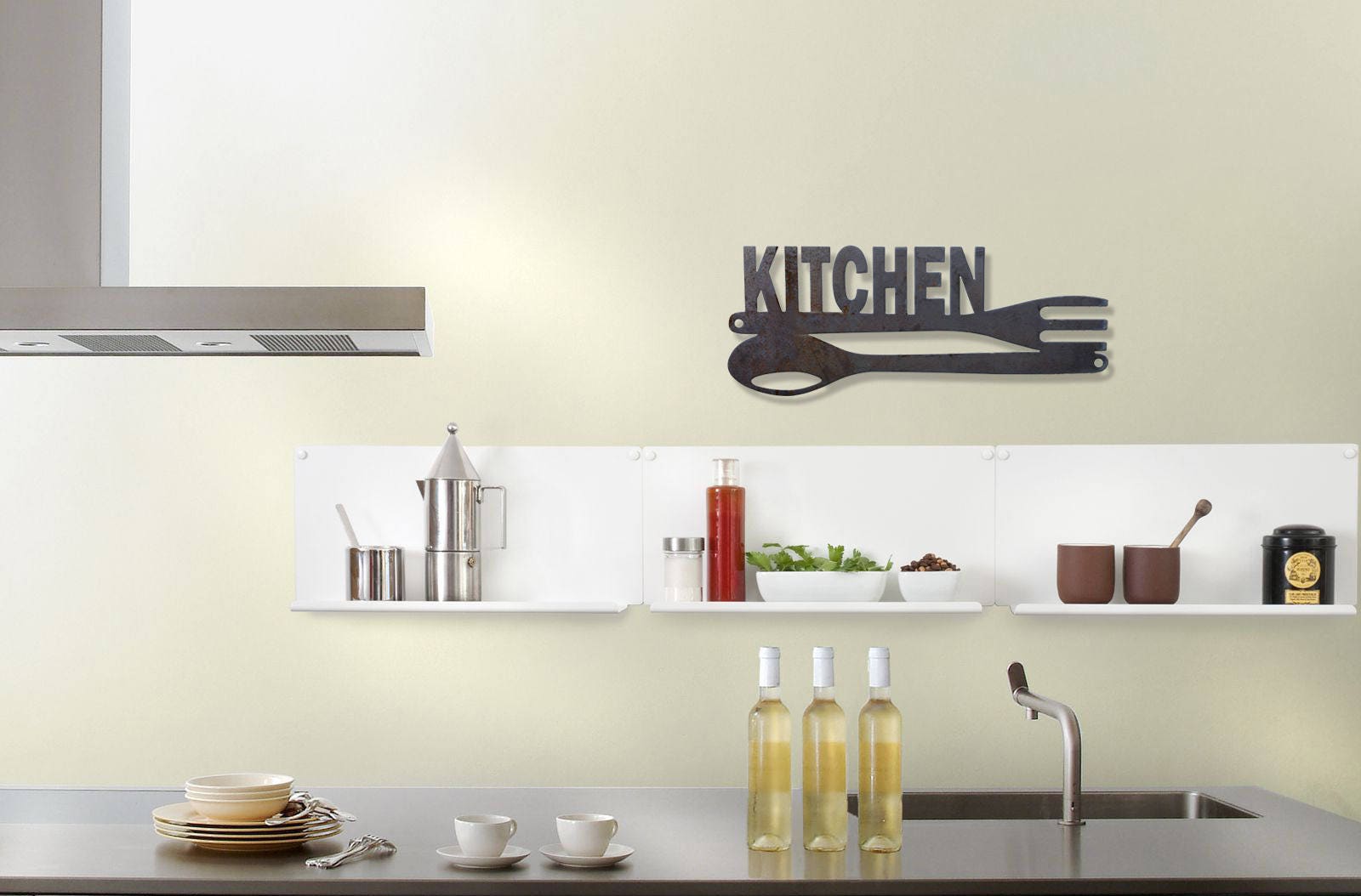 Unique Kitchen Sign Handcrafted Plasma Cut Vintage Steel Sign (24"x9 ...
