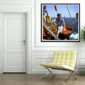 JOHN KENNEDY Sailing Print Poster JFK Vintage Photograph President Wall ...