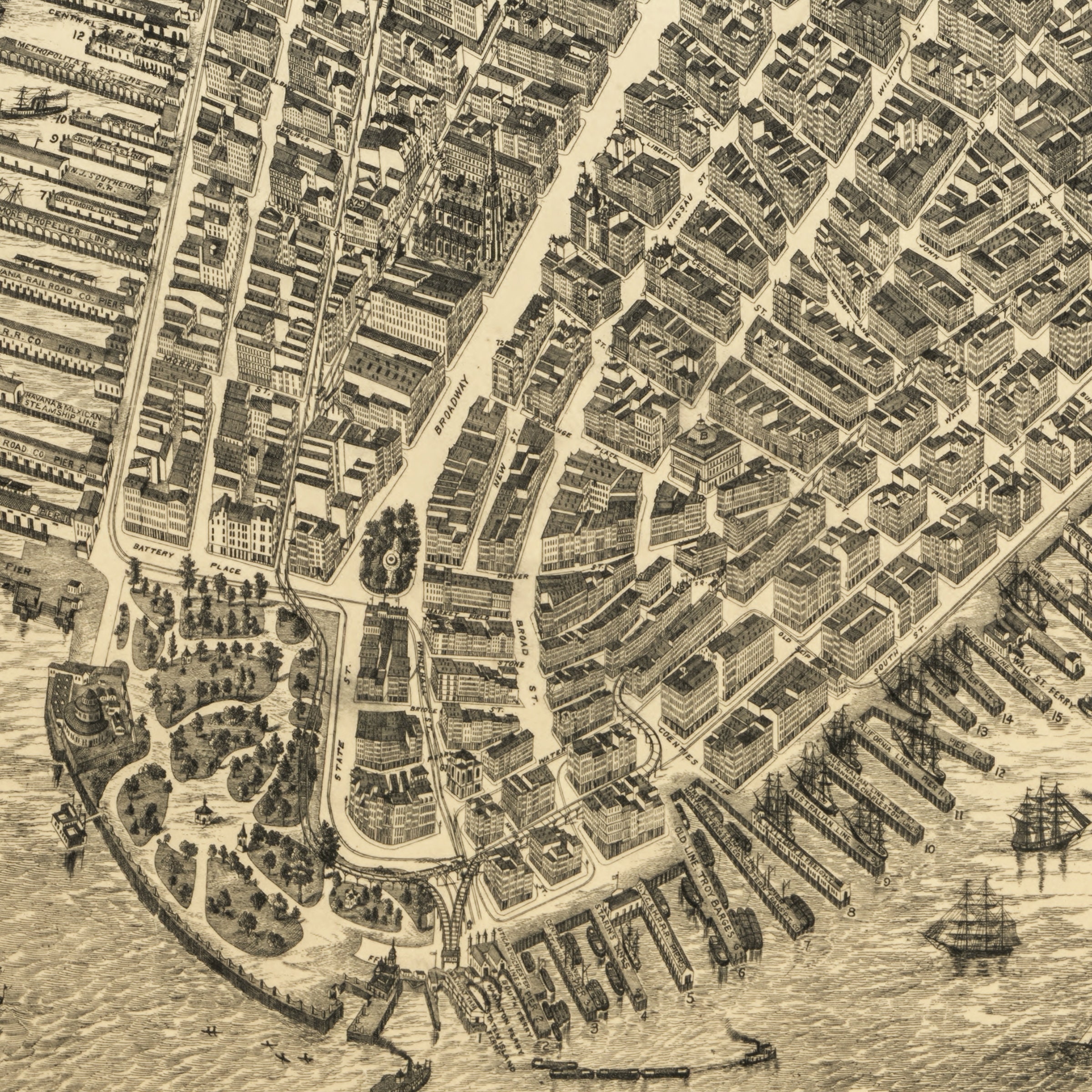 New York Map Detailed New York Print New York City Map | Etsy