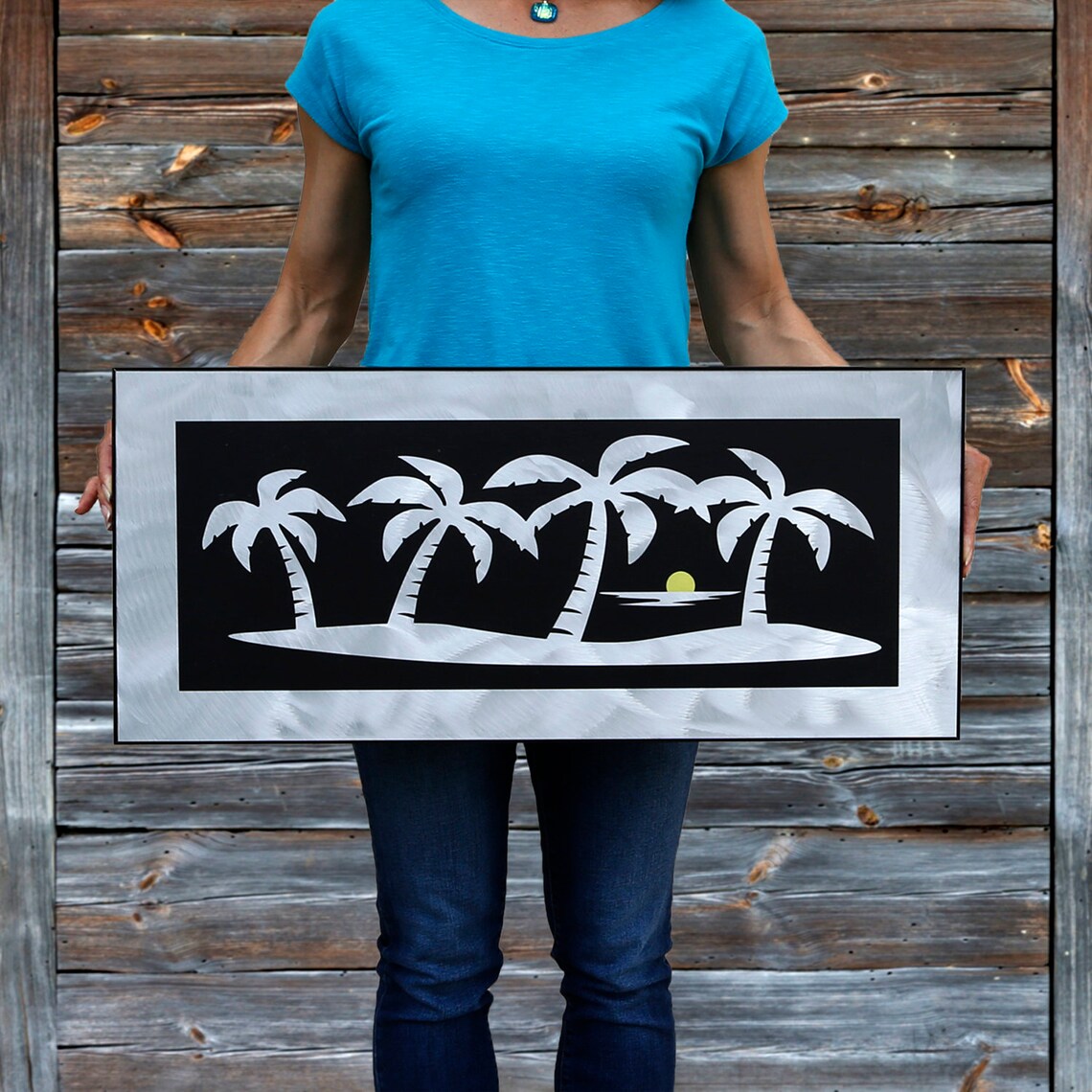 Palm Tree Aluminum Wall Art Coastal Art Palm Tree Panel - Etsy