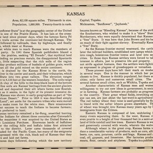 1930's Vintage KANSAS State Map Cartoon Map Print Gallery Wall Art ...