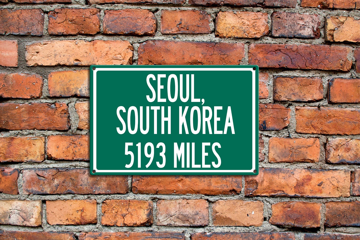 Personalized Aluminum Highway Distance Sign to Seoul South - Etsy