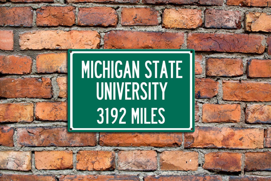 Personalized Aluminum Highway Distance Sign to Michigan State ...
