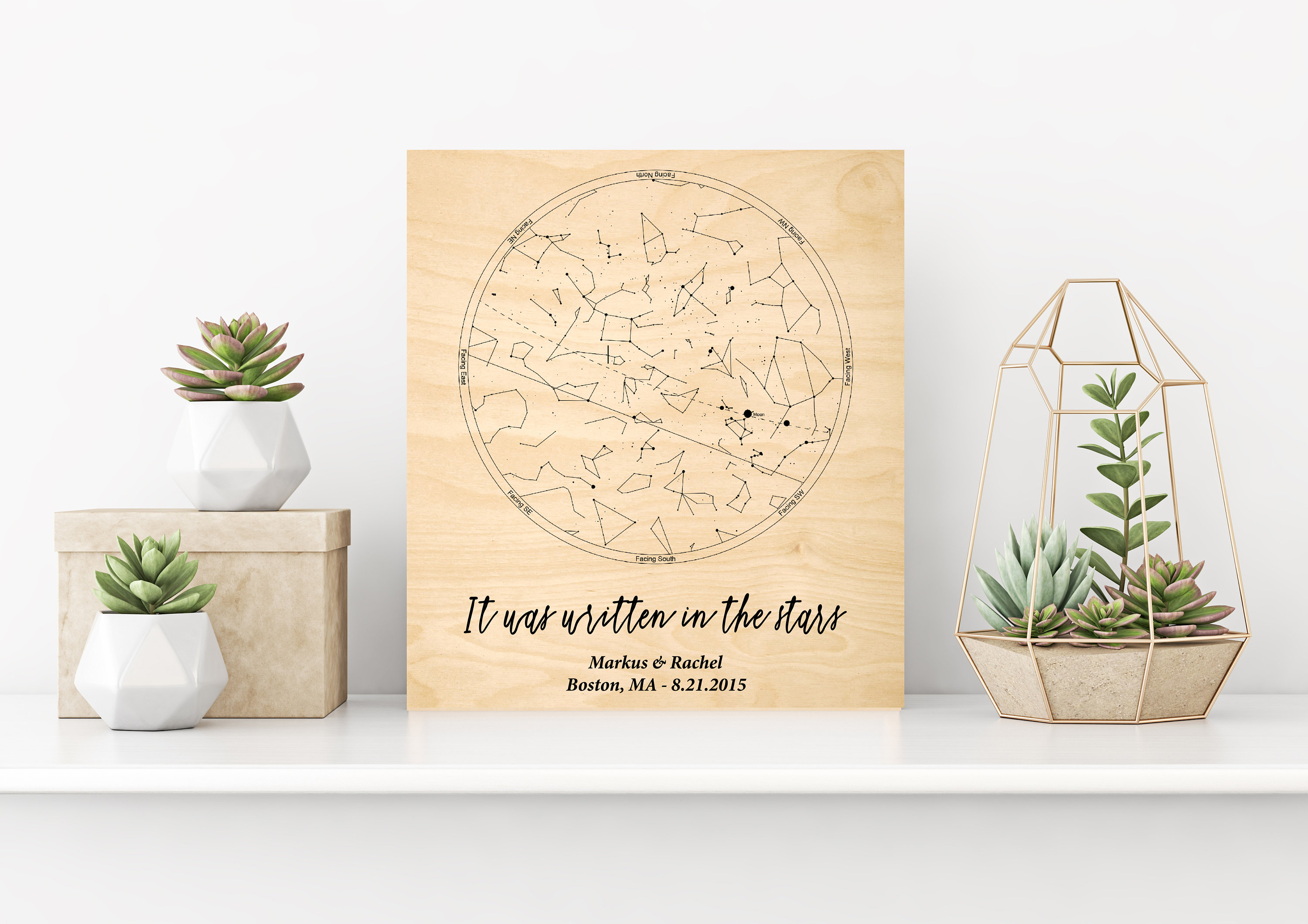 Custom Star Map Star Chart Anniversary Gift Personalized Engagement ...