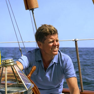 JOHN KENNEDY Sailing Print Poster JFK Vintage Photograph President Wall ...