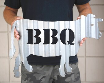 Corrugated BBQ Chicken Sign Barbecue Metal Sign Vintage Plasma | Etsy