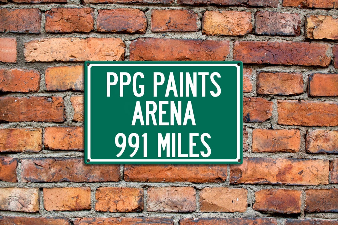 Personalized Aluminum Highway Distance Sign to PPG Paints Arena, Home ...