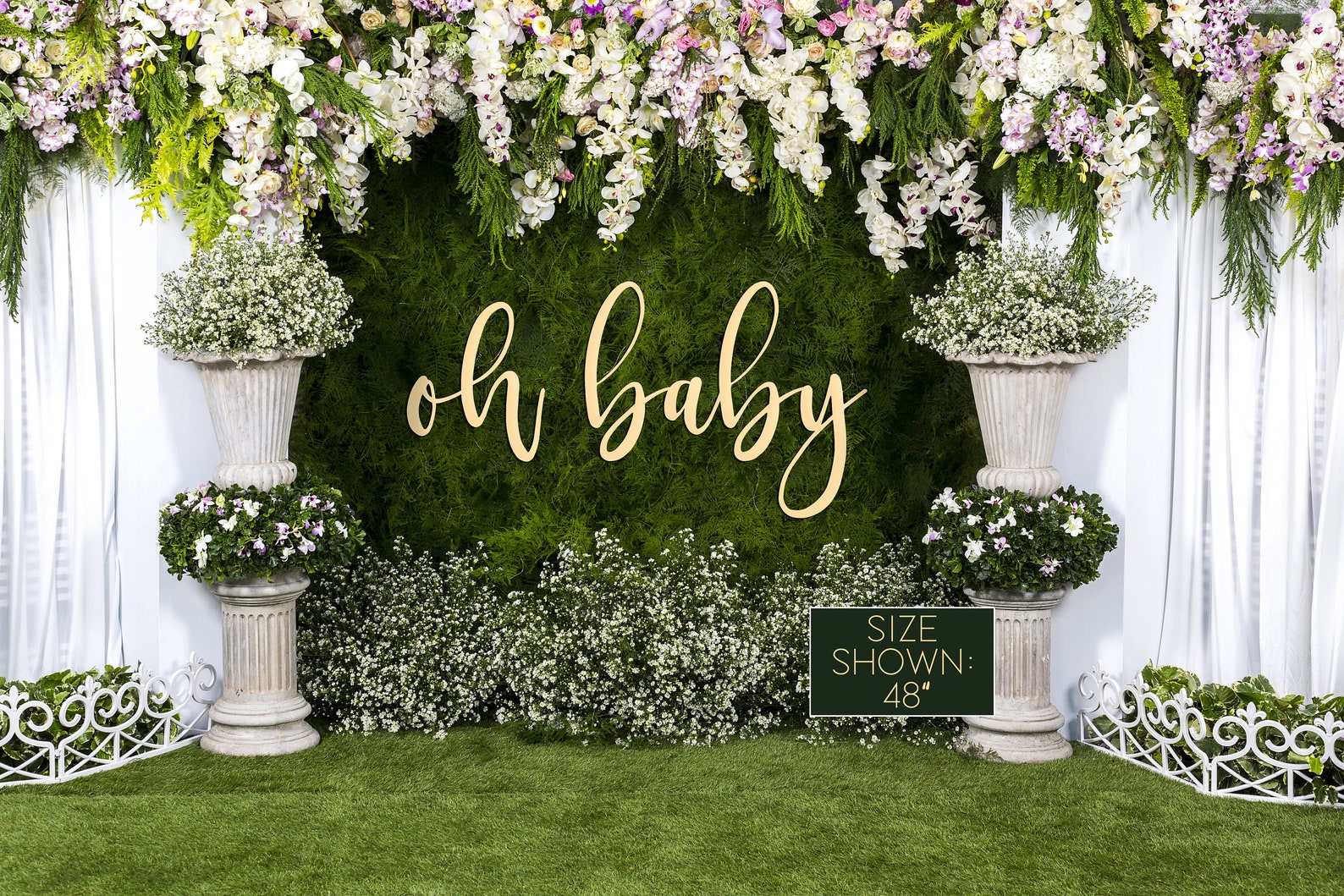 Oh Baby Back Drop, Oh Baby Wooden Cutout, Oh Baby, Baby Shower ...