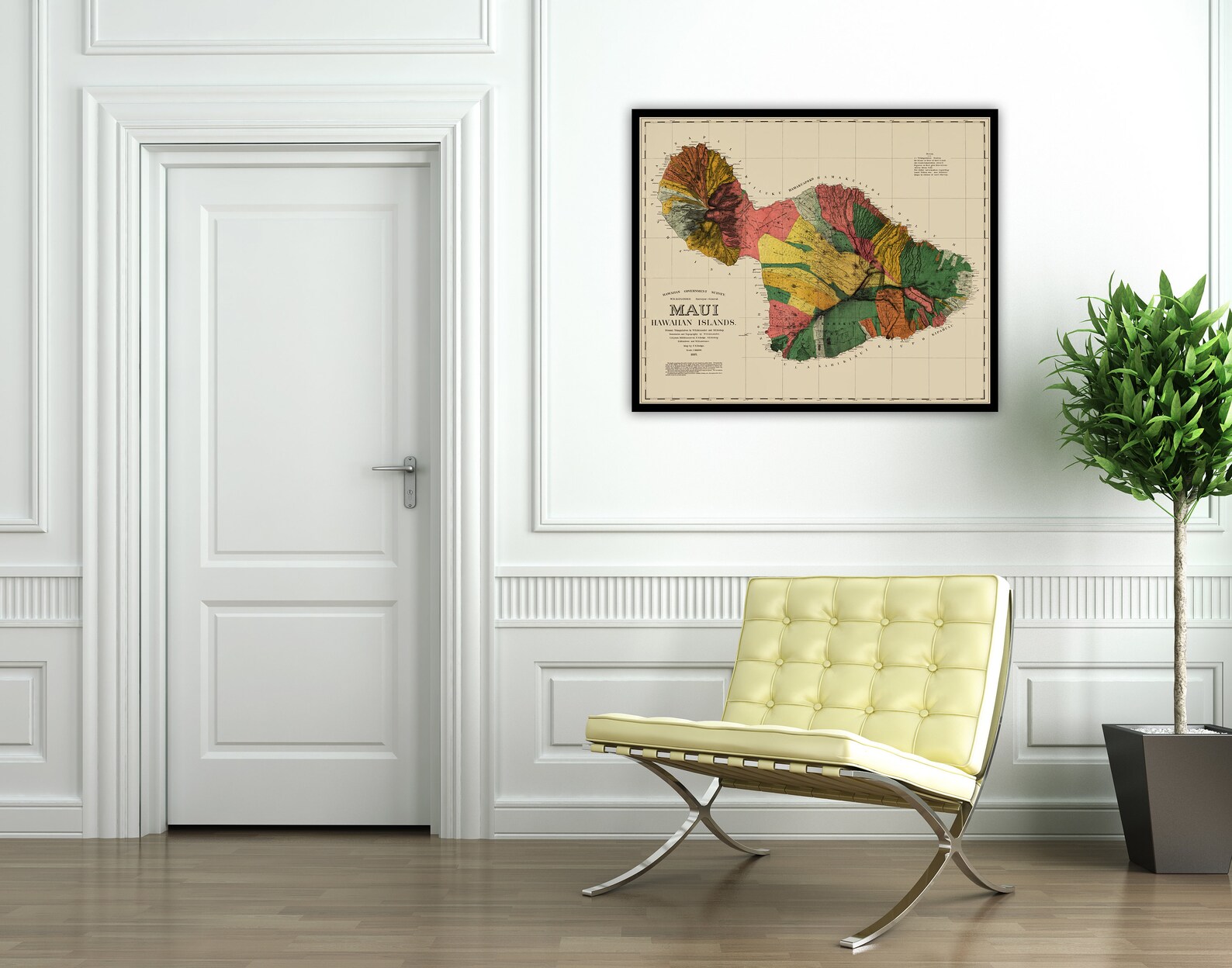 Maui Map Vintage Maui Map 1885 Restored Hawaii Map Maui - Etsy