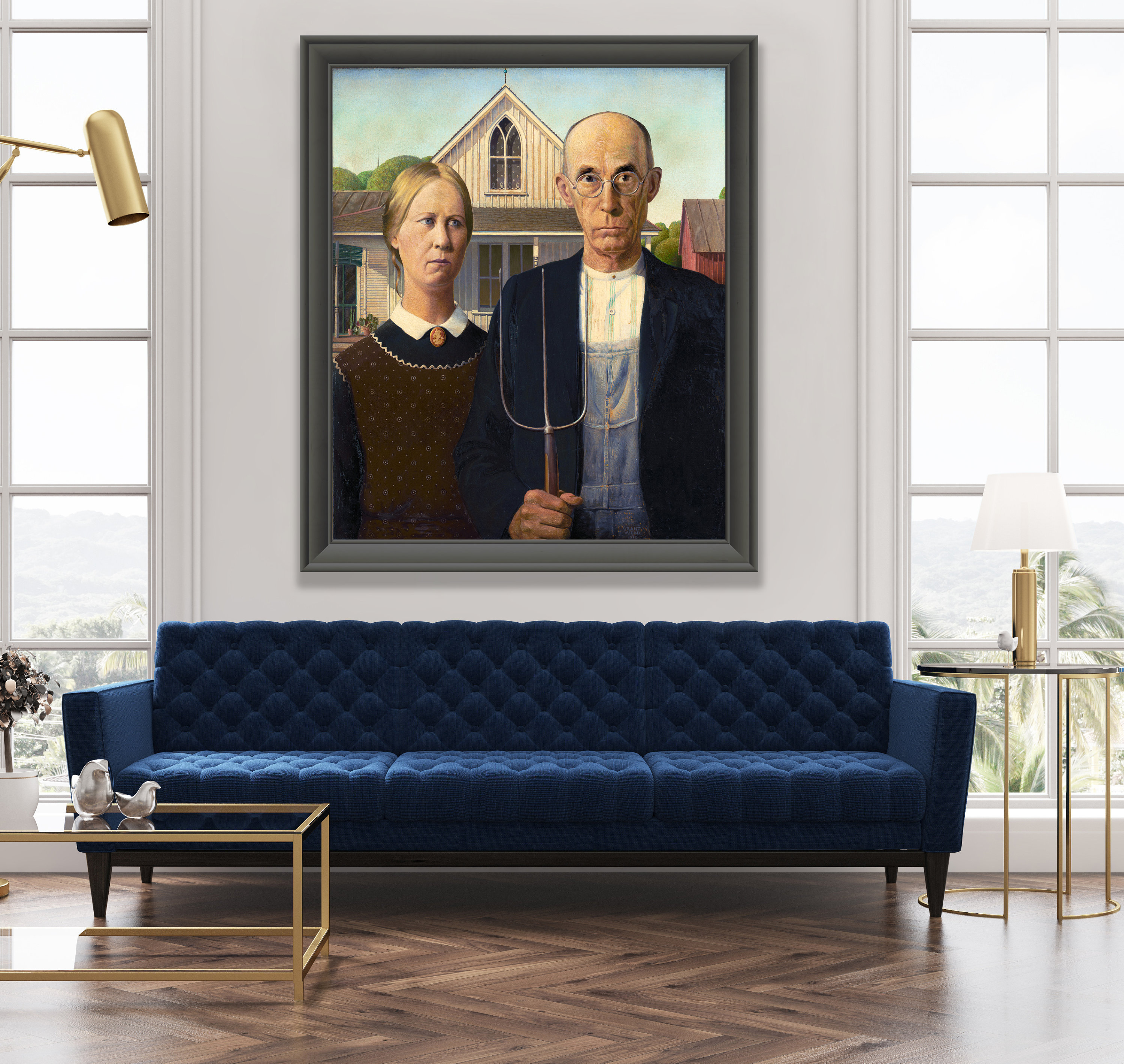 American Gothic Grant Wood 1930 Vintage Painting Print | Etsy