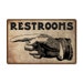 Vintage Pointing Hand Restroom Sign Rustic Metal Sign Restaurant Home ...