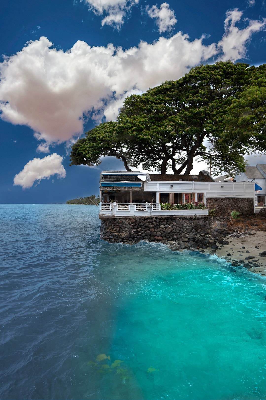 Lahaina, Hawaii Front Street Restaurant Print Poster Canvas or Paper ...
