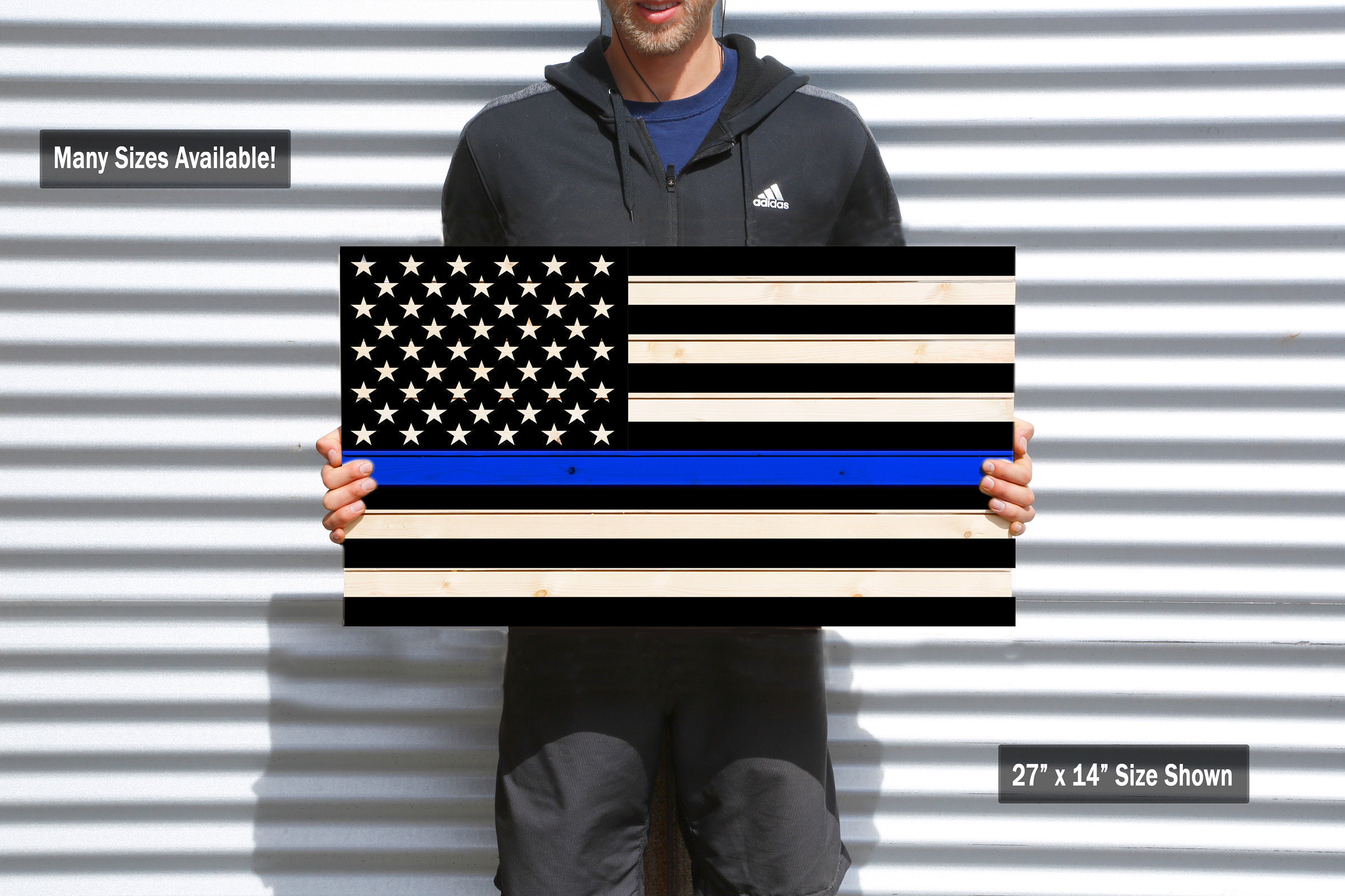 Thin Blue Line American Flag Pallet Wood American Flag | Etsy