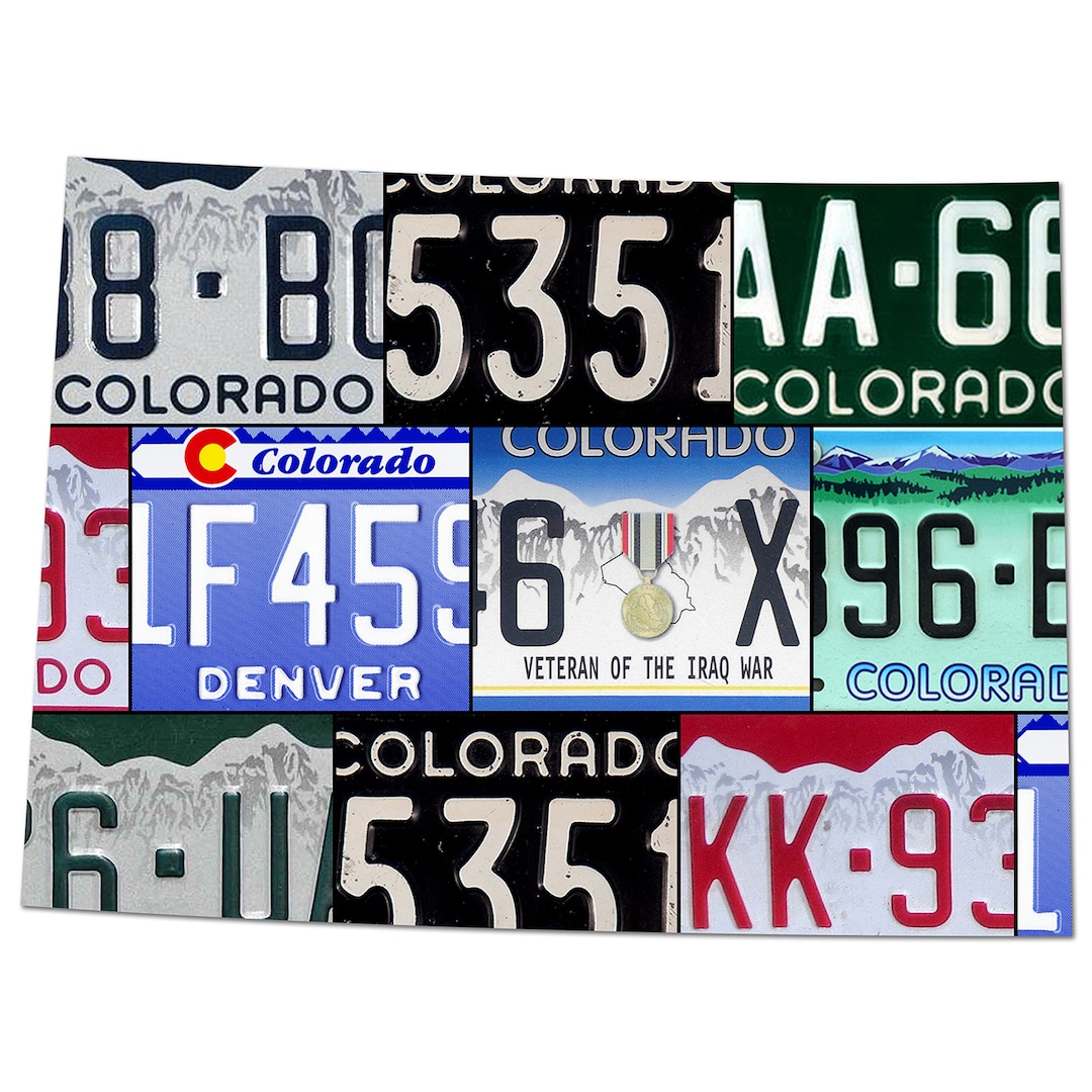 COLORADO License Plate Plasma Cut Map Sign, the Centennial State Metal ...