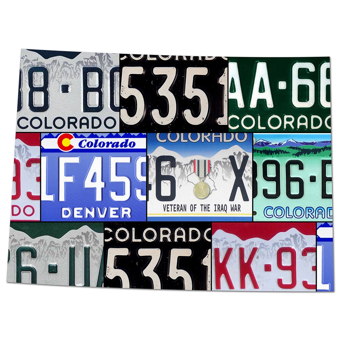 COLORADO License Plate Plasma Cut Map Sign the Centennial - Etsy