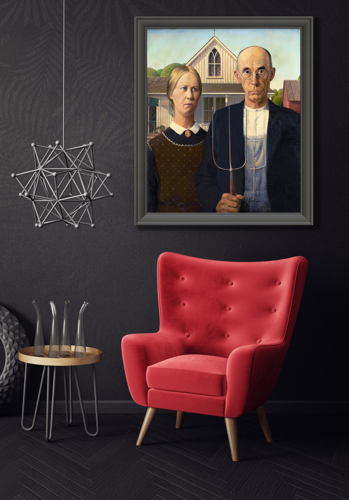 American Gothic Grant Wood 1930 Vintage Painting Print | Etsy