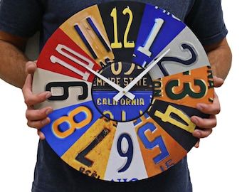 Vintage License Plate Clock - Etsy