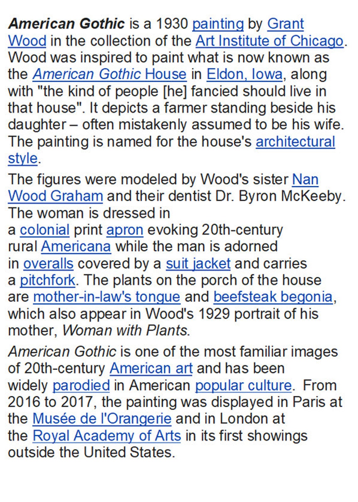 American Gothic Grant Wood 1930 Vintage Painting Print | Etsy