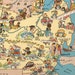 1930's Vintage MICHIGAN State Map Cartoon Map Print Gallery Wall Art ...