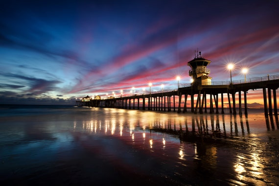 Huntington Beach Pier by Dan Merkel Photography Print Poster - Etsy
