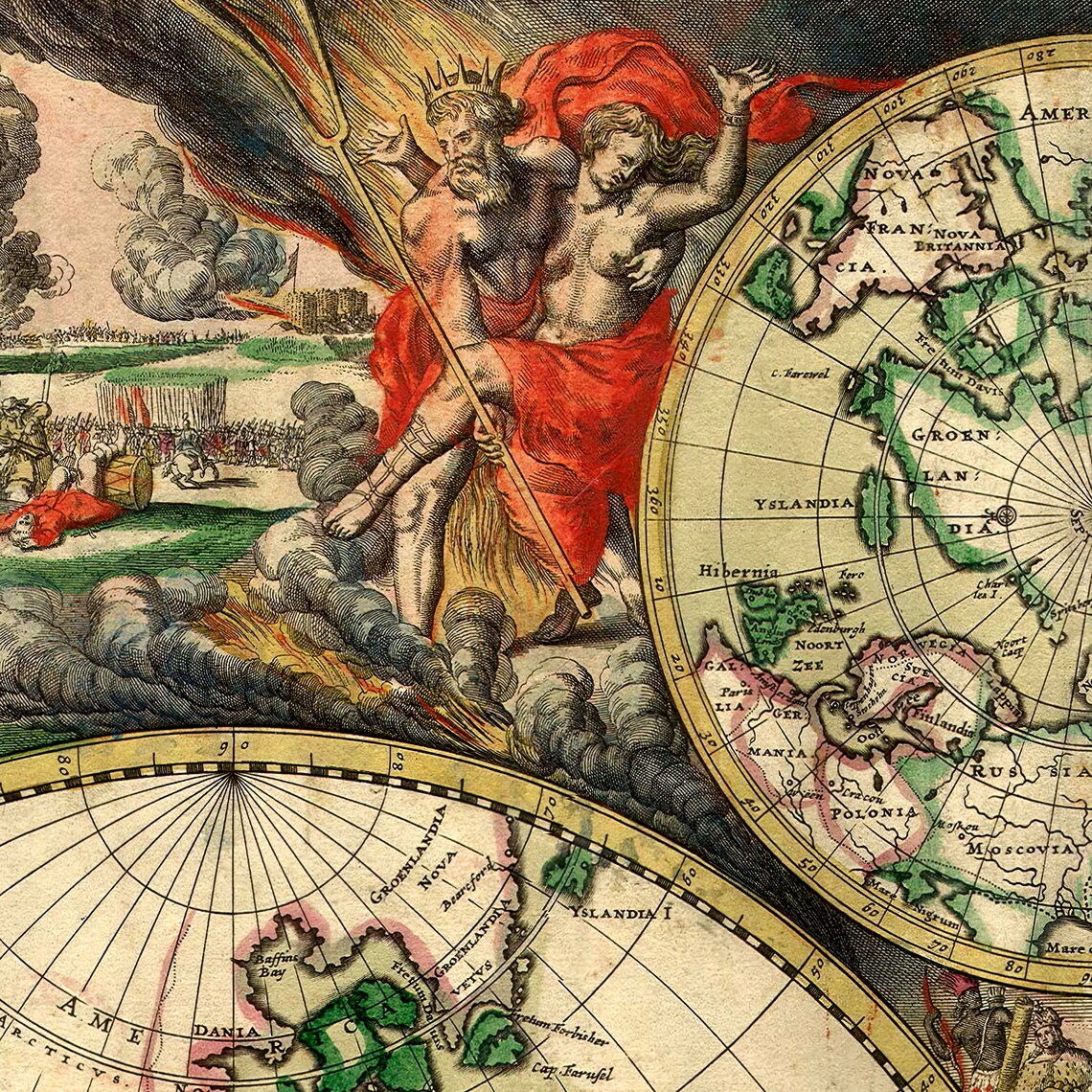 Vintage Old World Map 1689 Old Map Antique Restoration - Etsy