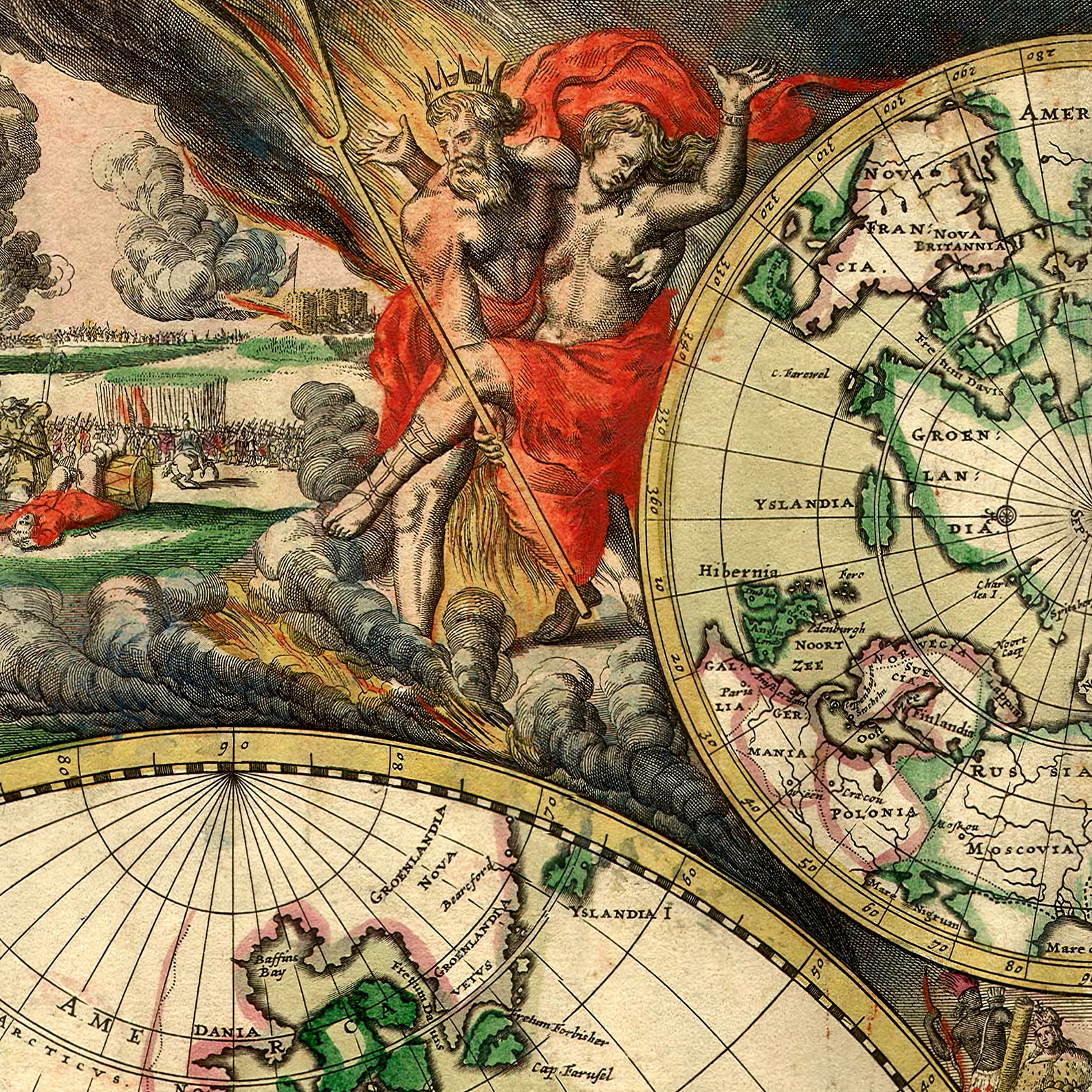 Vintage Old World Map 1689 Old Map Antique Restoration - Etsy