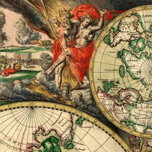 Vintage Old World Map 1689 Old Map Antique Restoration Decorator Style ...