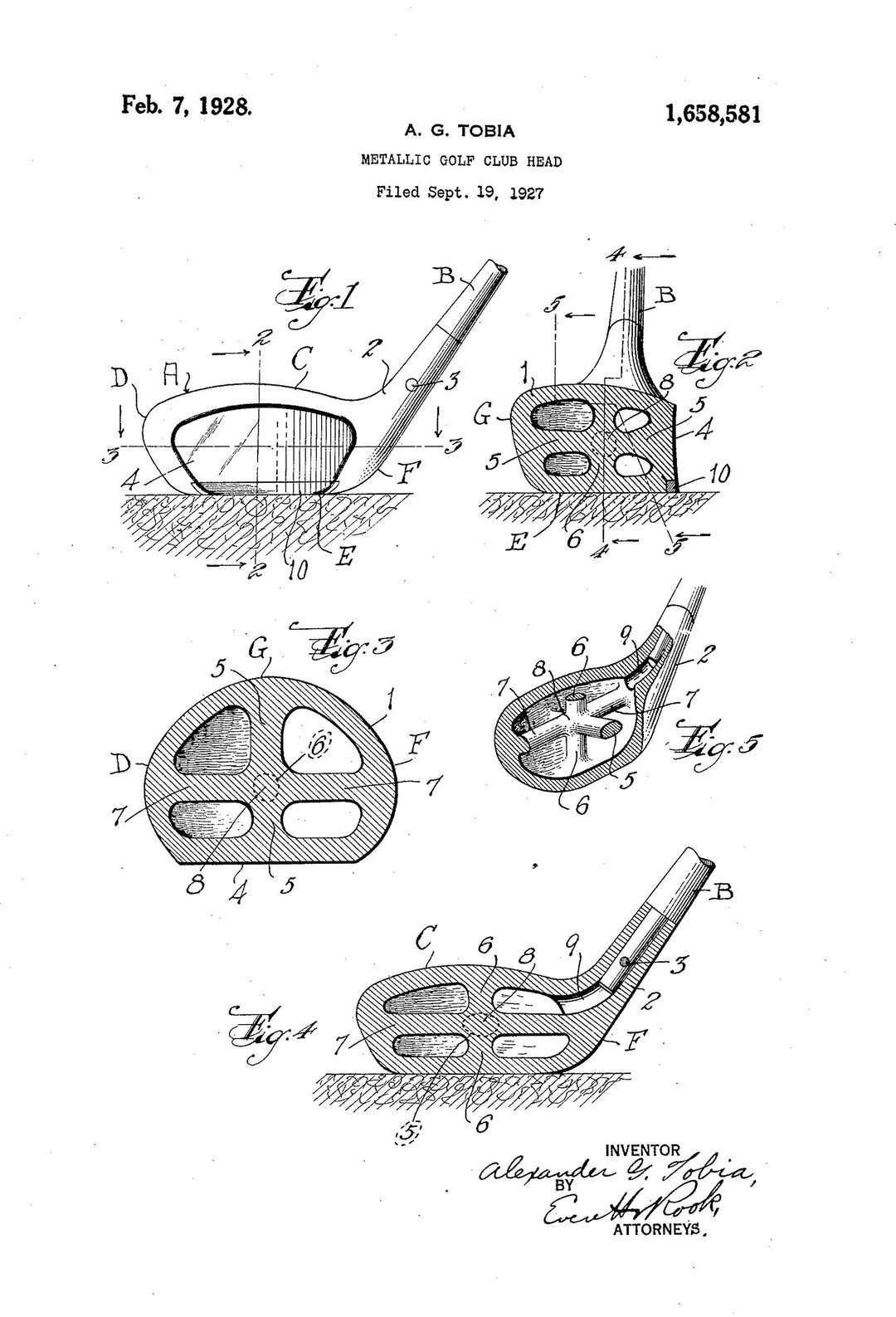 Metallic Golf Club Head Patent Print - Golf Club Patent - Golf Art ...