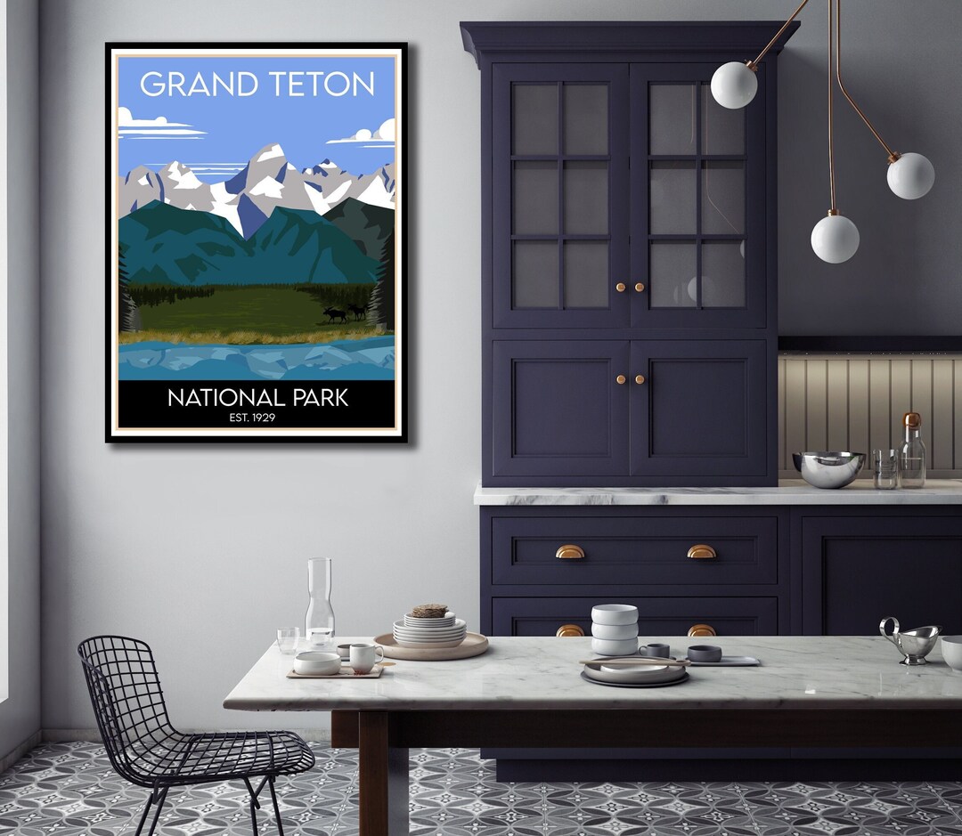 GRAND TETON National Park Travel Poster Print, US National Park Service ...