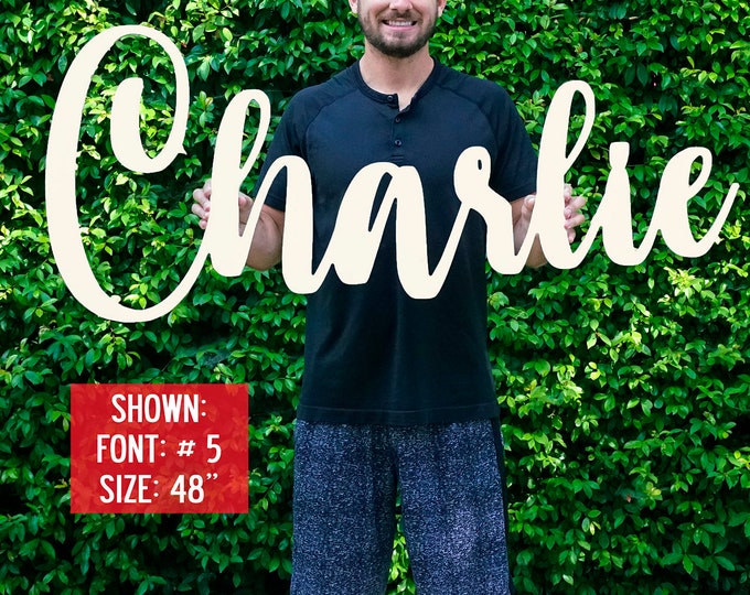 Large Name Sign Calligraphy Laser Cut Nursery Sign Crib Sign - Etsy