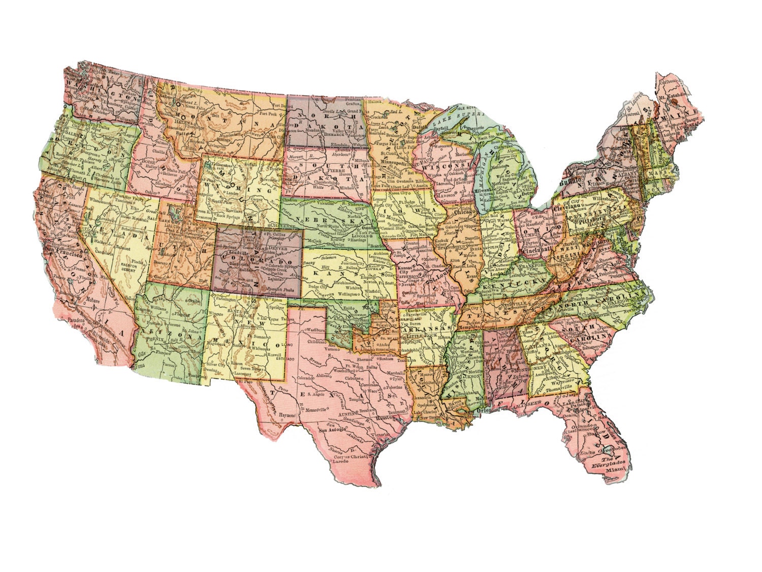 Vintage Plasma Cut Aluminum USA Map License Plate Map Custom | Etsy