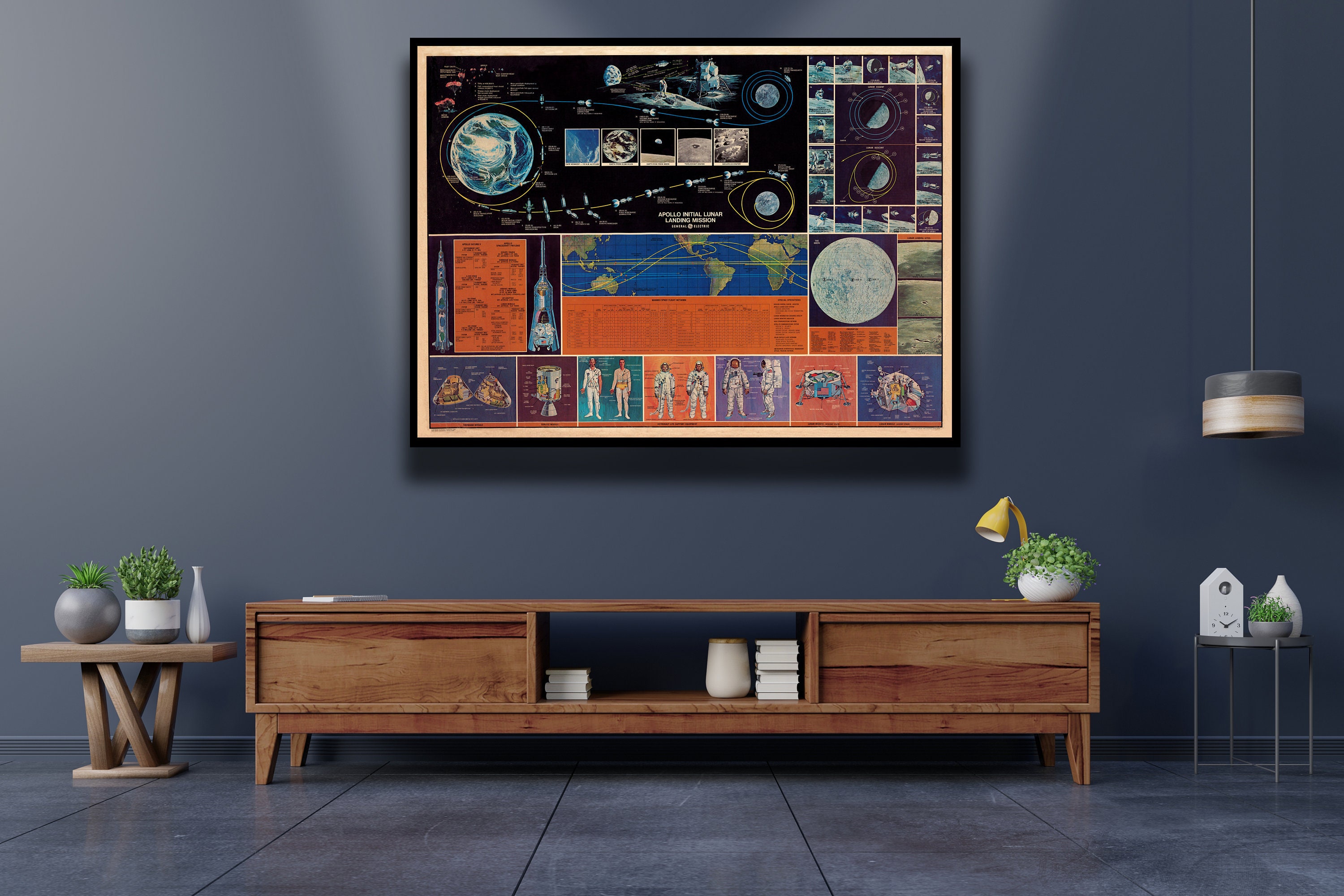 NASA Flight Plan General Electric Apollo Initial Lunar - Etsy