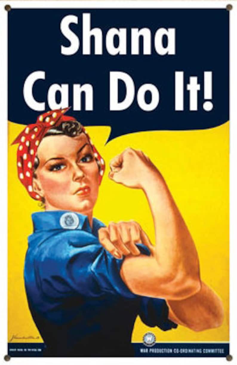 Personalized Rosie the Riveter Metal Sign Rustic Yes We Can Plasma Cut ...
