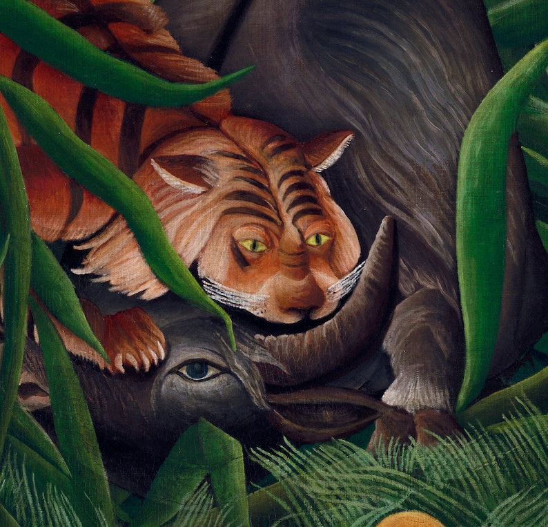 Battling Tiger and Buffalo by Henri Rousseau French Artist - Etsy