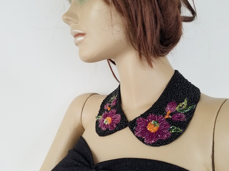 Embroidered Peter Pan Collar Necklace / Bead Embroidery Jewelry / Gift ...