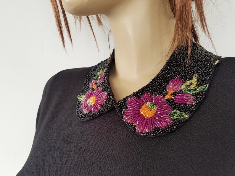 Embroidered Peter Pan Collar Necklace / Bead Embroidery Jewelry / Gift ...