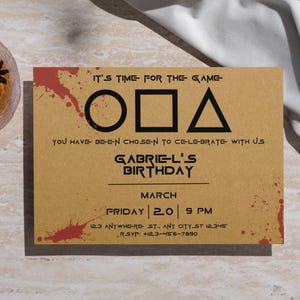 Squidgame Party Invitations - Etsy