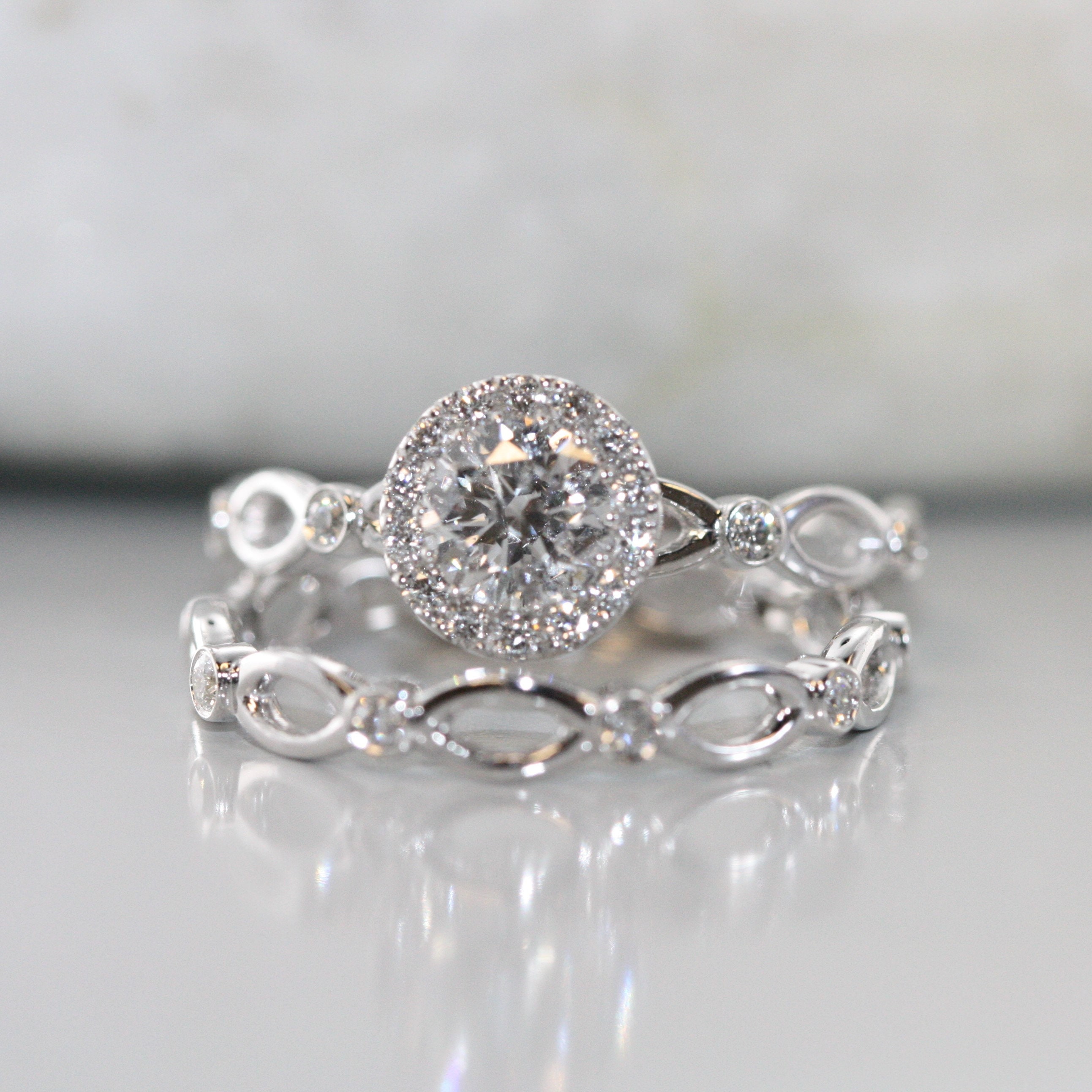 Infinity Love Conflict Free Round Diamond Halo Engagement Ring - Etsy