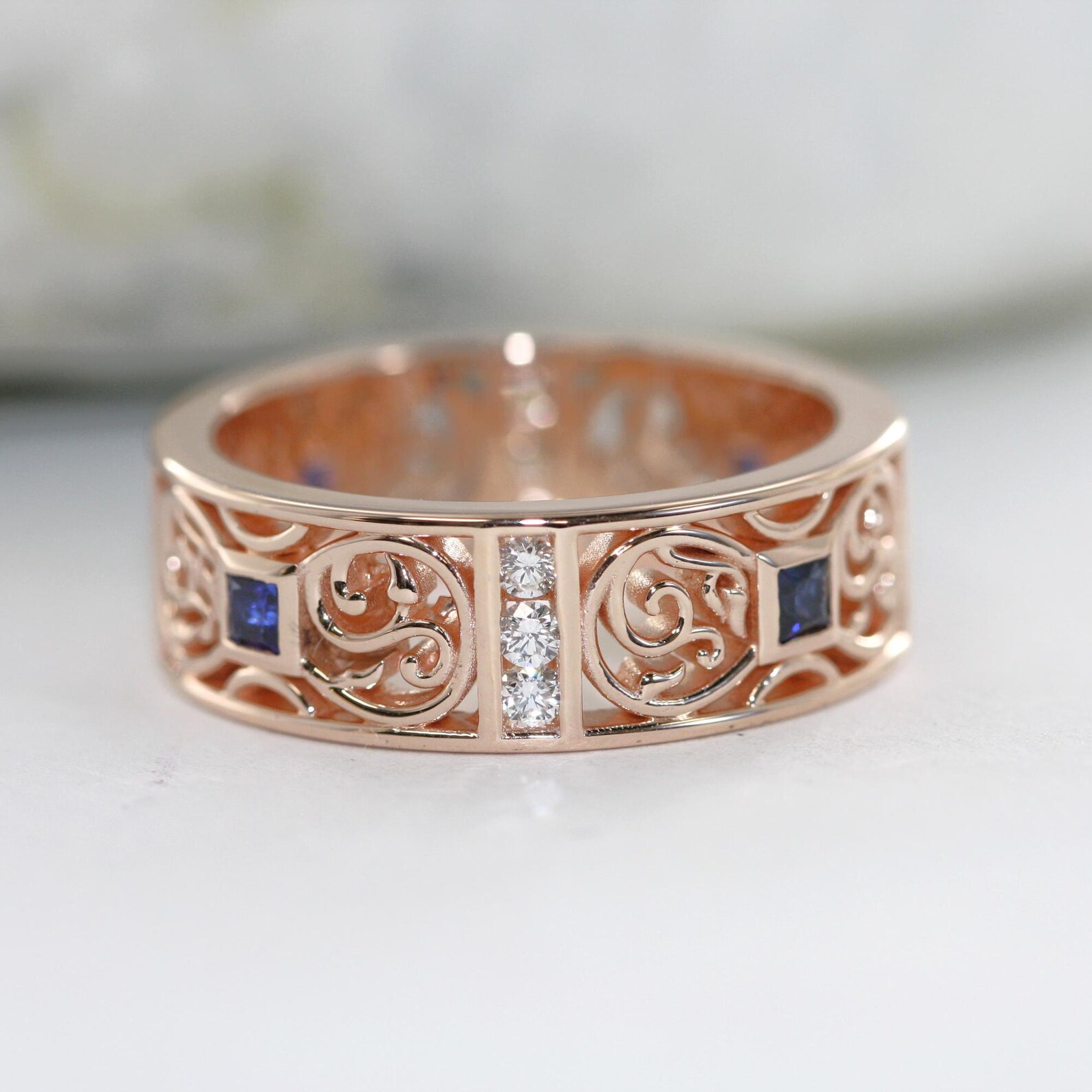 De Love Celtic Knot Wedding Promise Ring for Him Handmade 14K Solid ...