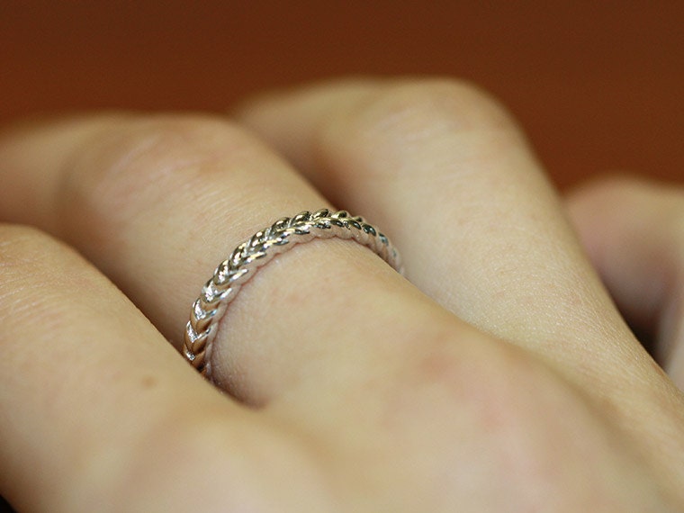 Love Rope Braided Wedding Ring in 14K Solid Gold - Etsy