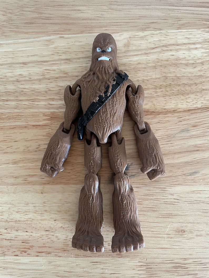 3D Printed Flexible Chewbacca Figurine, Poseable Star Wars Collectible ...